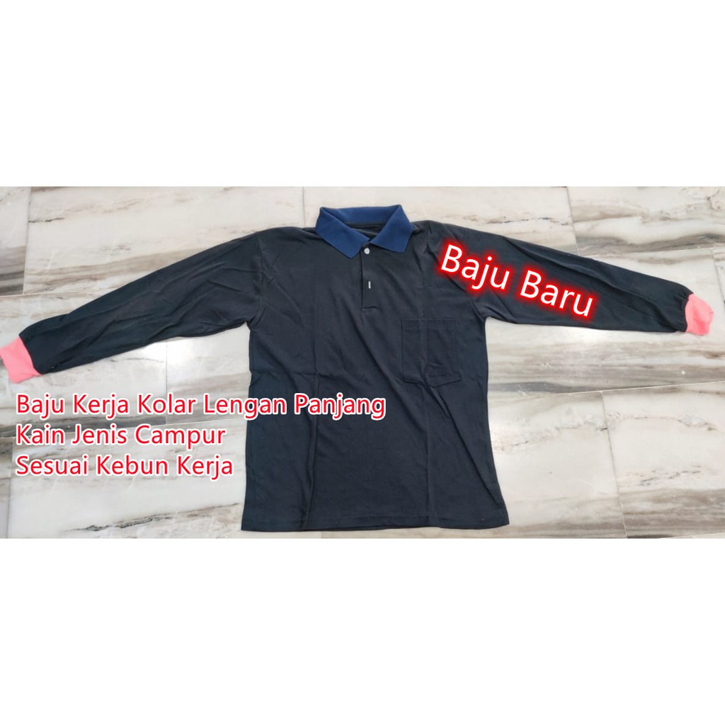 Baju Kerja Kolar Lengan Panjang Warna Kosong Long Sleeve Collar Shirt ...