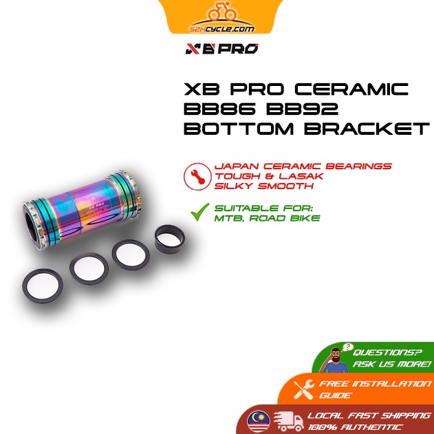 S2H Cycle XB Pro BB21 BB86 BB92 Ceramic Interlock Press Fit Bottom ...