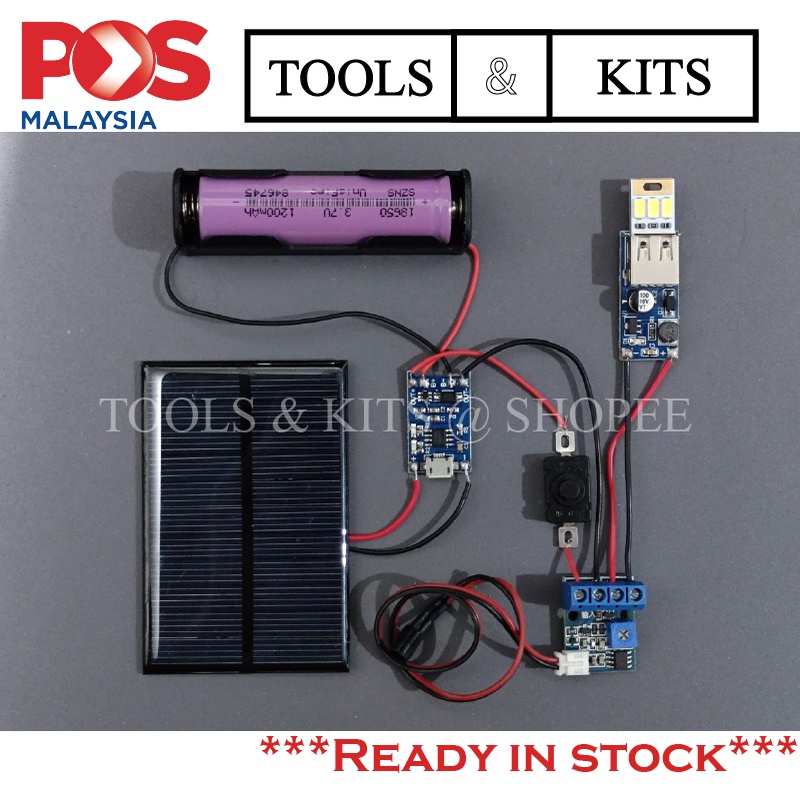 DIY Solar Light using TP4056 & 18650 Rechargeable Battery with Light ...