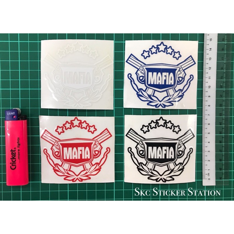 Mafia Sticker (Black/White/Red/Blue) Cutting Design #mafia | Shopee ...