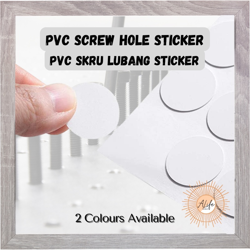 ALife 96 Pcs PVC Screw Hole Sticker Skru Lubang Sticker PVC Cover Caps ...