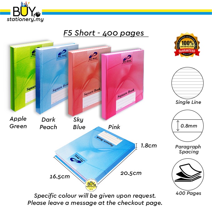 Dot Down F4 F5 Hard Cover Logbook Buku Log Foolscap Book Notebook 60gsm ...