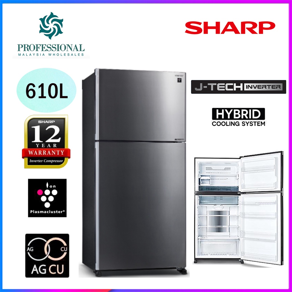 Sharp 610L Pelican Refrigerator Fridge SJP601MFMK/ SJP601MFMS ...