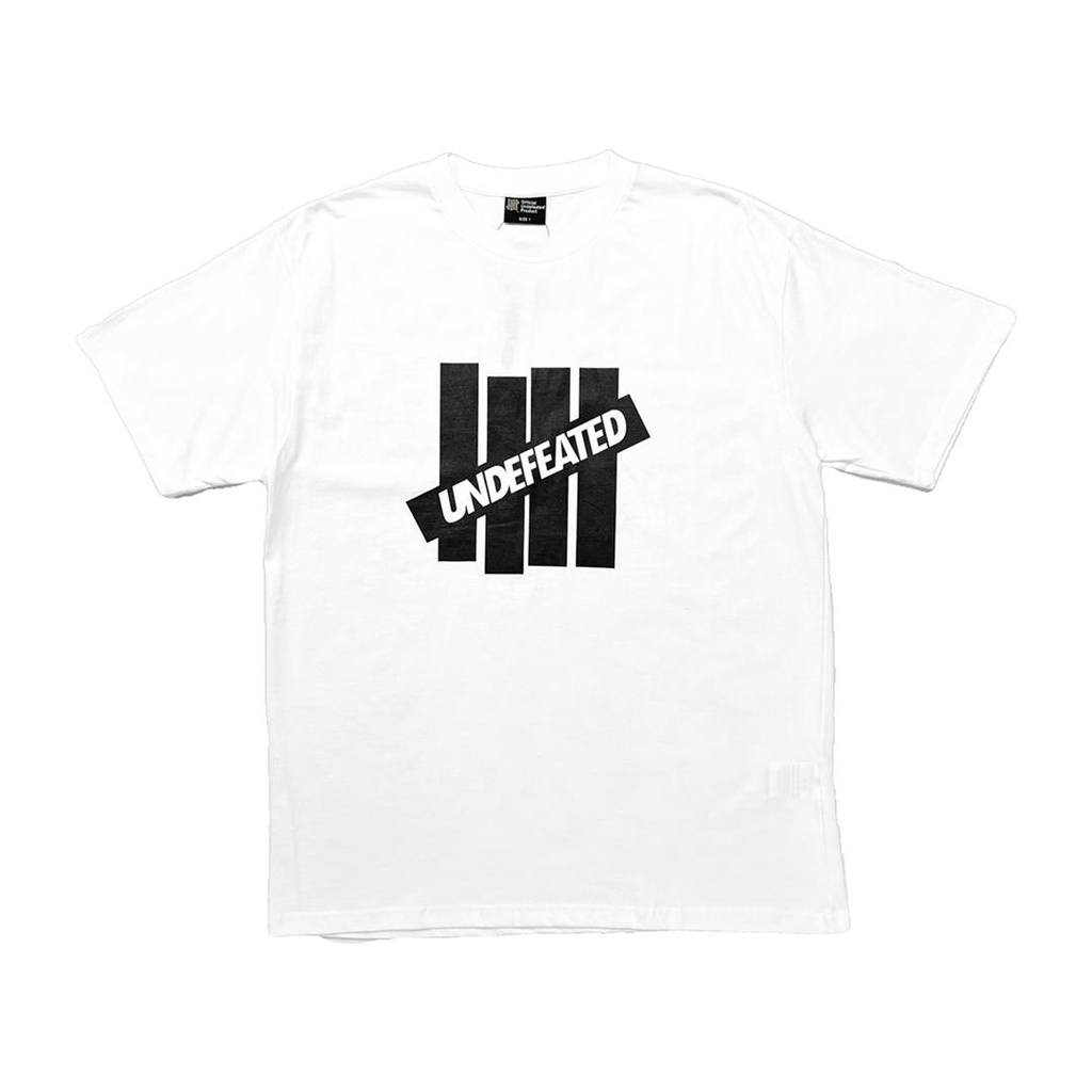 UNDEFEATED Signature Logo With Wordmark Tee (White/Black) | Shopee Malaysia