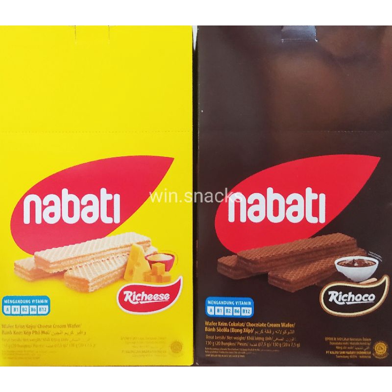 Nabati Richeese/1 Box/Nabati wafer Richeese cheese and chocolate/chocolate wafer cheese wafer ...