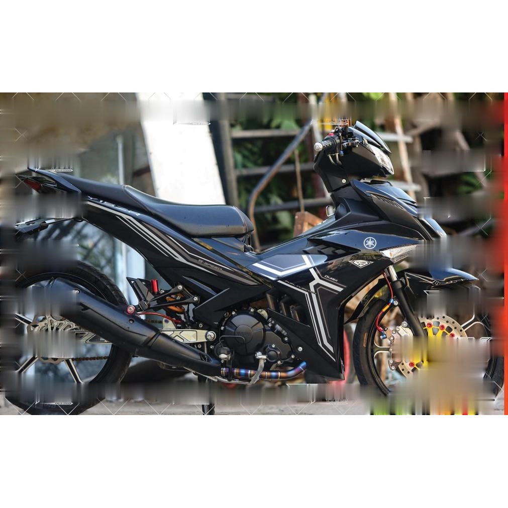 Yamaha exciter 150 Y15ZR Removable Sticker Gray and White Thread Black ...