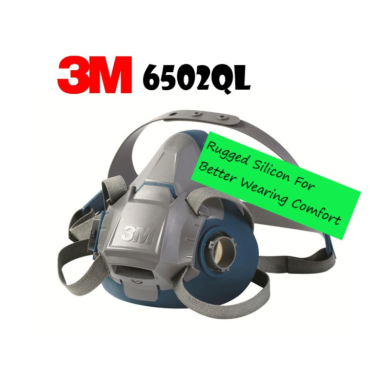 3M 6502QL Rugged Silicon Half Facepiece Reusable Respirator | Shopee ...