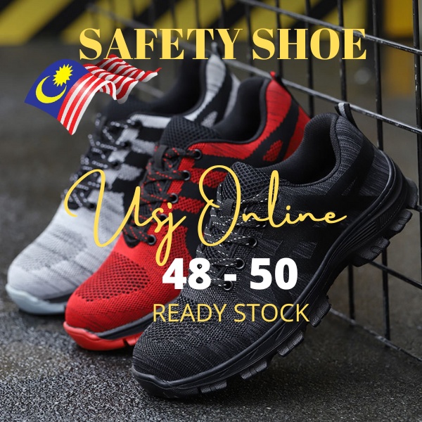 Kasut Besar Safety Shoes Plus Saiz 48-50 Safety Boot Steel Toe Cap Low ...