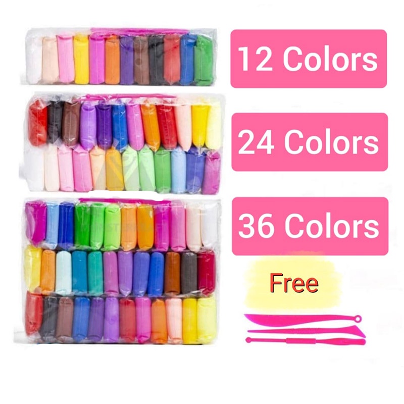 12/24/36 Colors Air Dry Clay Set Super Light Clay Butter Slime Toys ...