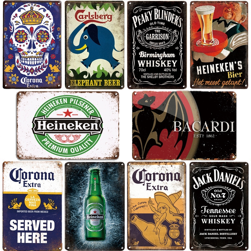 2024 Corona Bacardi Vintage Beer Metal Plaque Sign Bar Home Wall Decor ...