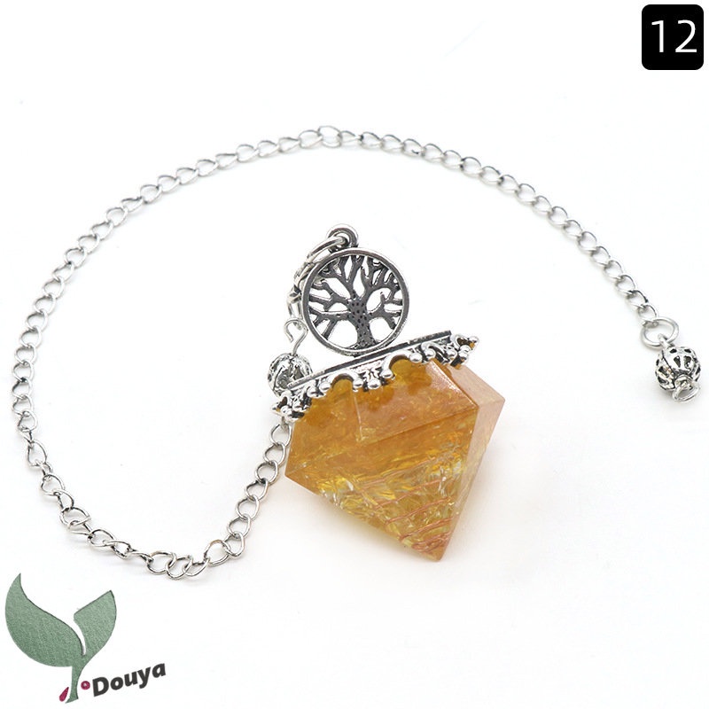 7 Chakra Pendulum Crystal Dowsing Pendulum, Tree of Life 6 Faceted ...