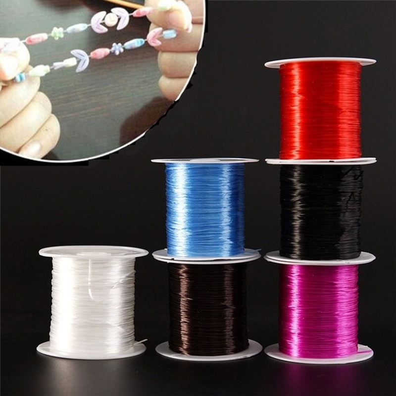 60m/Roll Strong Elastic Crystal Beading Cord 1mm for Bracelets Stretch ...
