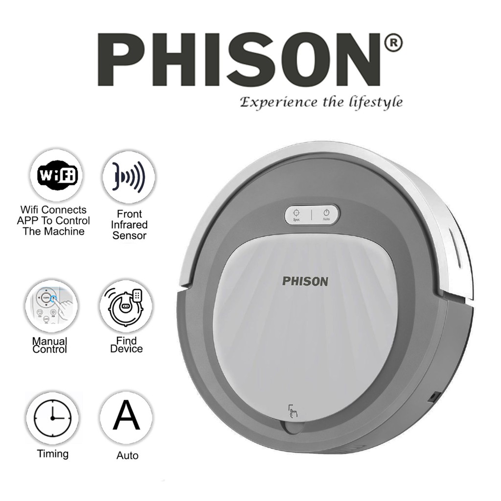 [PROMO] PHISON ROBOTIC VACUUM CLEANER (WI-FI APP CONTROLLABLE) PRV-9440 ...