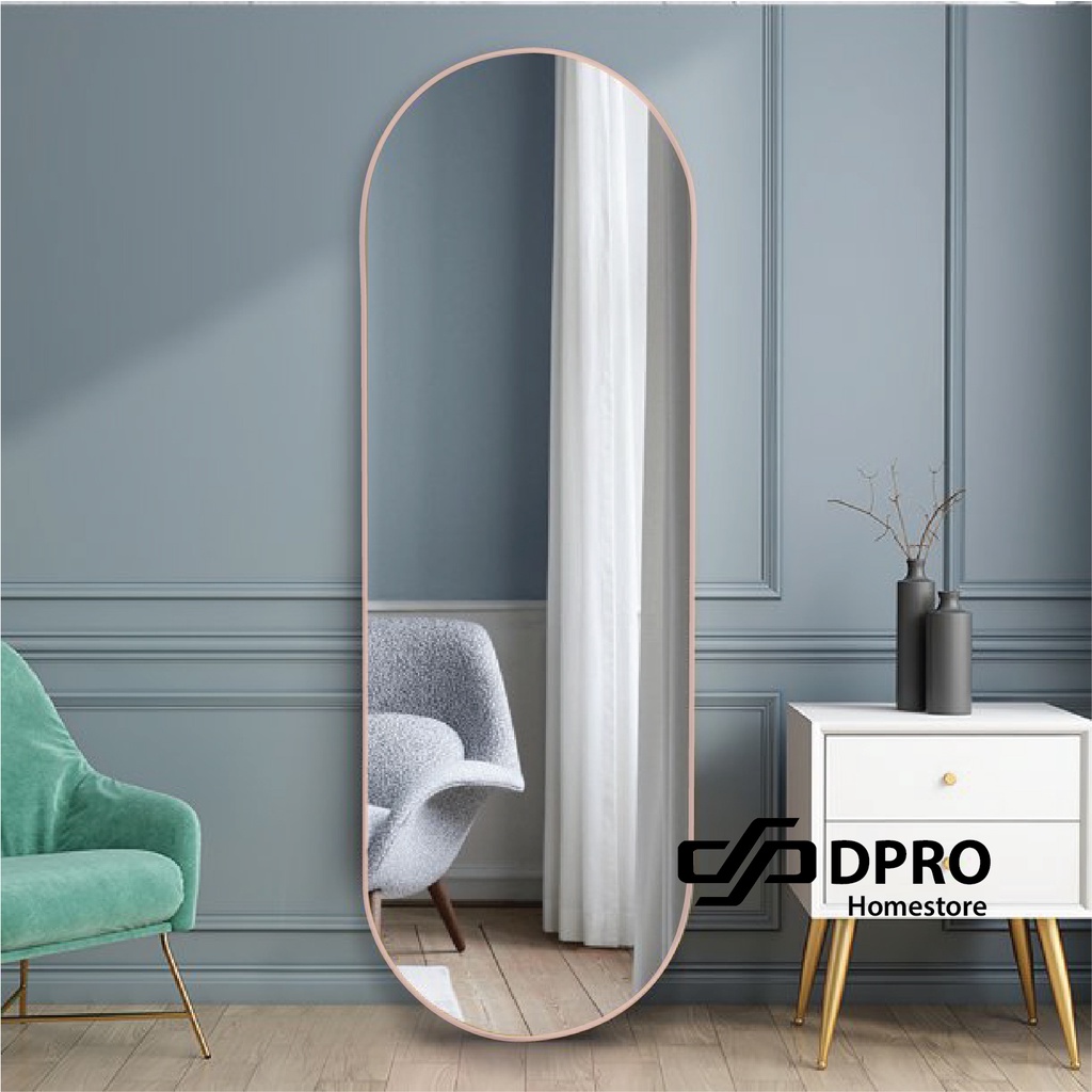 Pill Shape Full-Length Mirror Full Body Mirror Bedroom Mirror Metal ...
