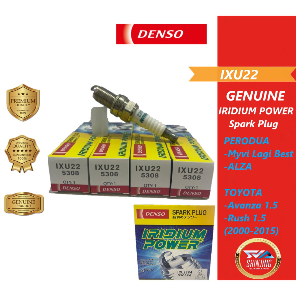 DENSO IRIDIUM POWER Spark Plug IXU22-Perodua Myvi Lagi Best /Alza ...
