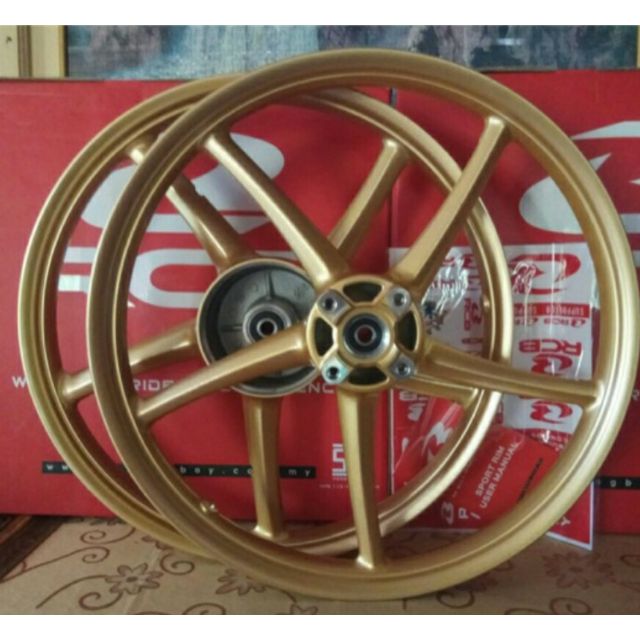 SPORT RIM RCB SP522 ORIGINAL=WAVE110/DASH110 (GOLD/M.BLACK) | Shopee ...