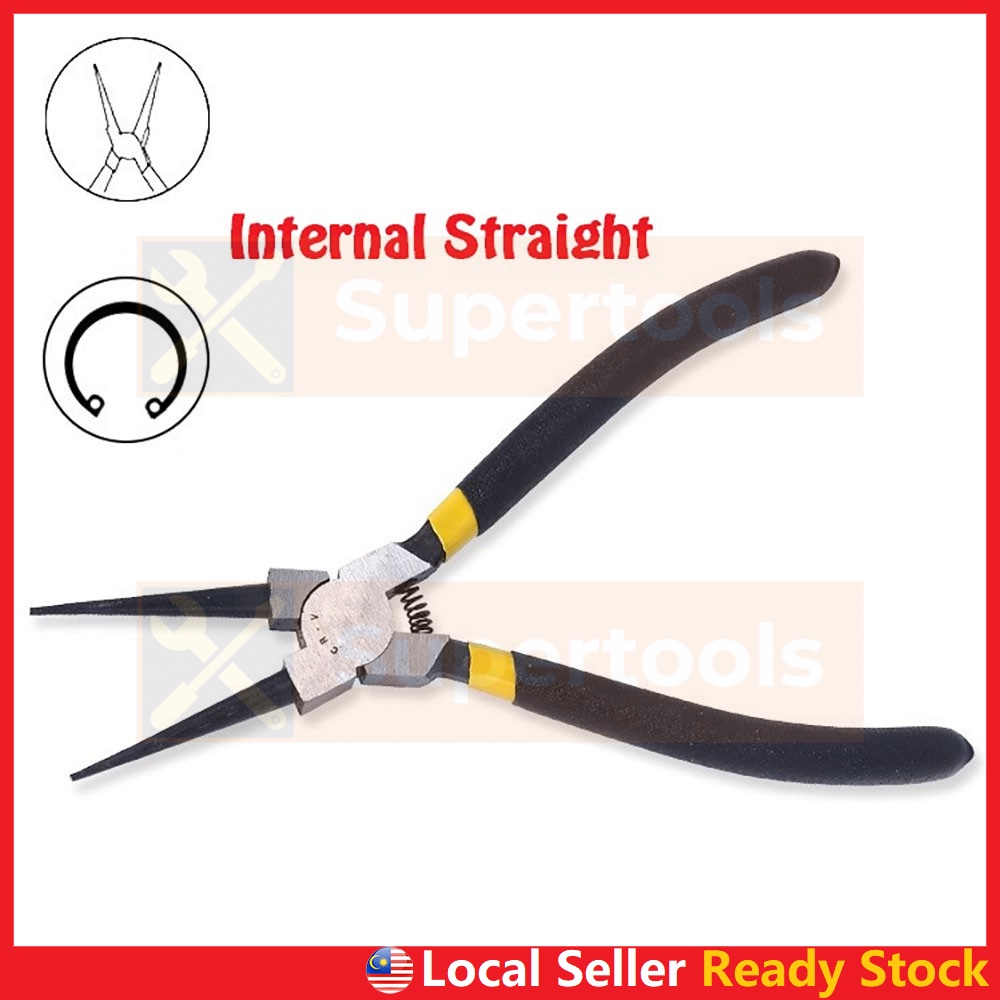 7" Inch Circlip Clip Plier Straight Bent Internal External Needle Snap ...