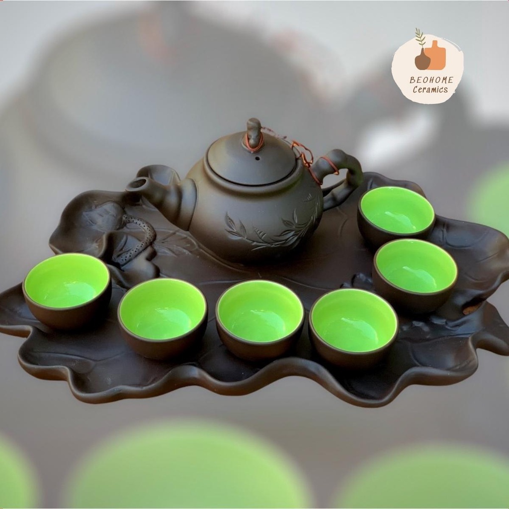SA Bat Trang purple tea set, high-quality purple tea set with ...