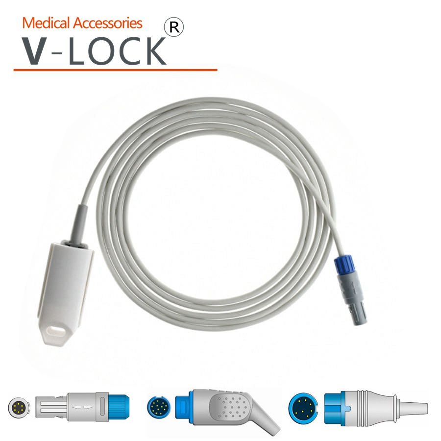 V-LOCK Reusable Oxygen saturation transducer Spo2 Sensor probe Long ...