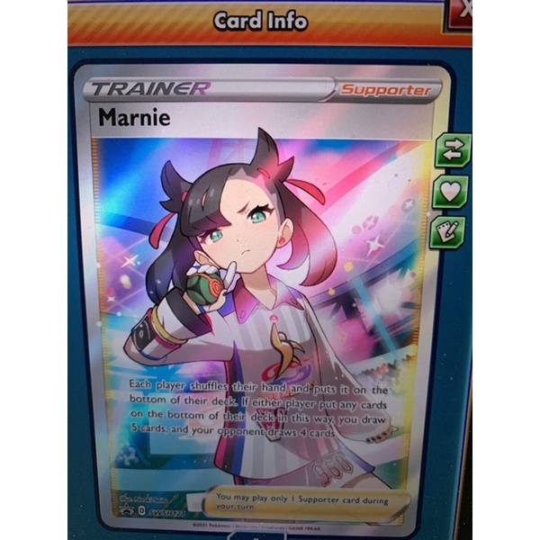 Pokemon Trading Card Game Online (PTCGO) - Marnie Full Art | Shopee ...