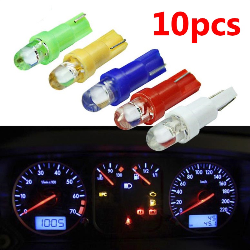 10Pcs Car LED Bulb T5 LED Lights / Auto Side Wedge Dashboard Gauge ...