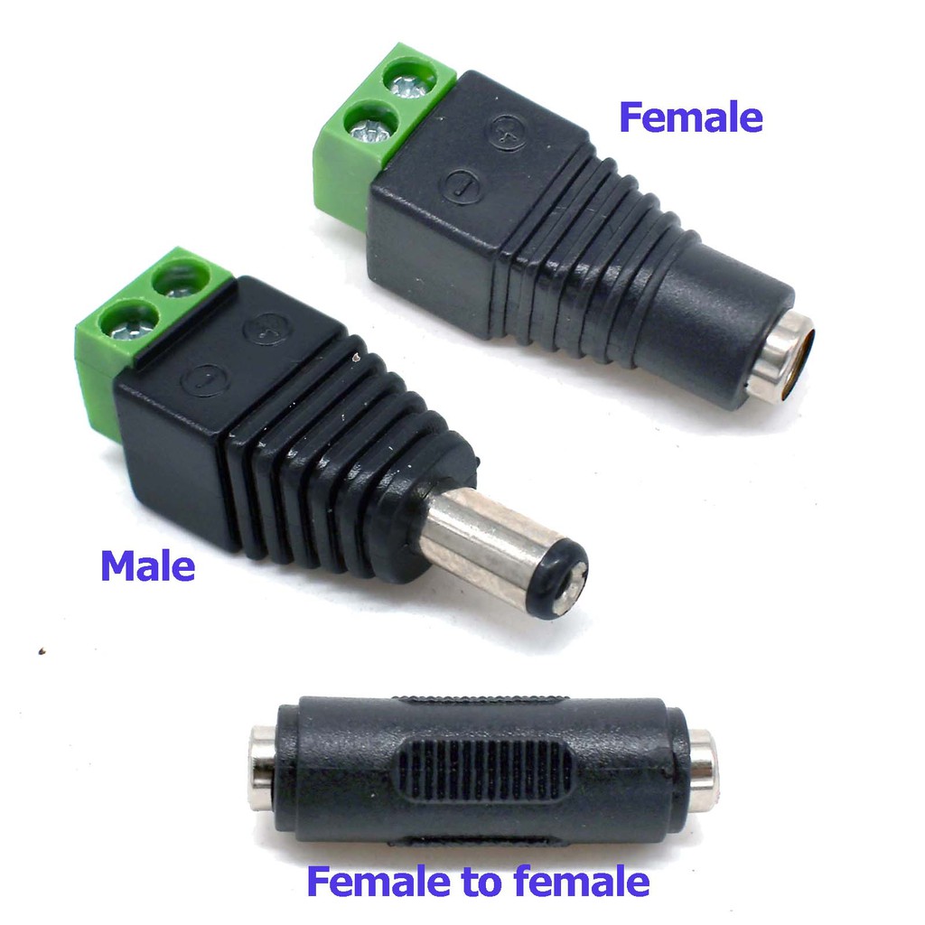 DC Jack Adapter Plug Power Female Connector Male Socket 5.5mm x 2.1mm ...