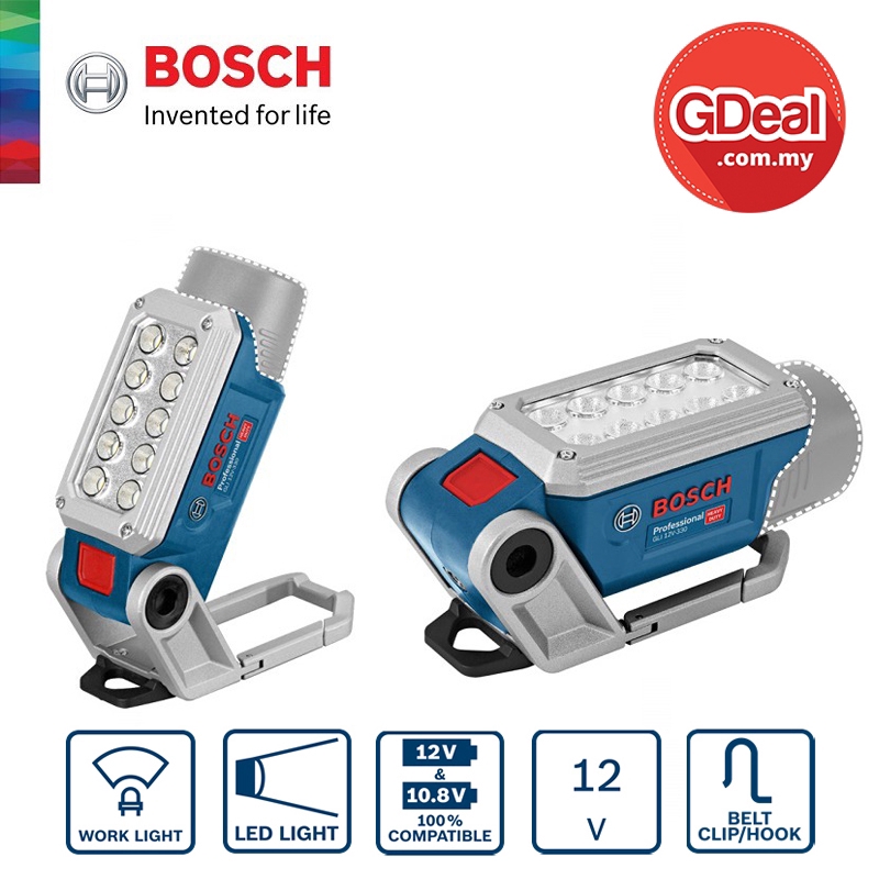 GDeal BOSCH AC GLI 12V-330 Solo Cordless Touch LED Work Light With Two ...