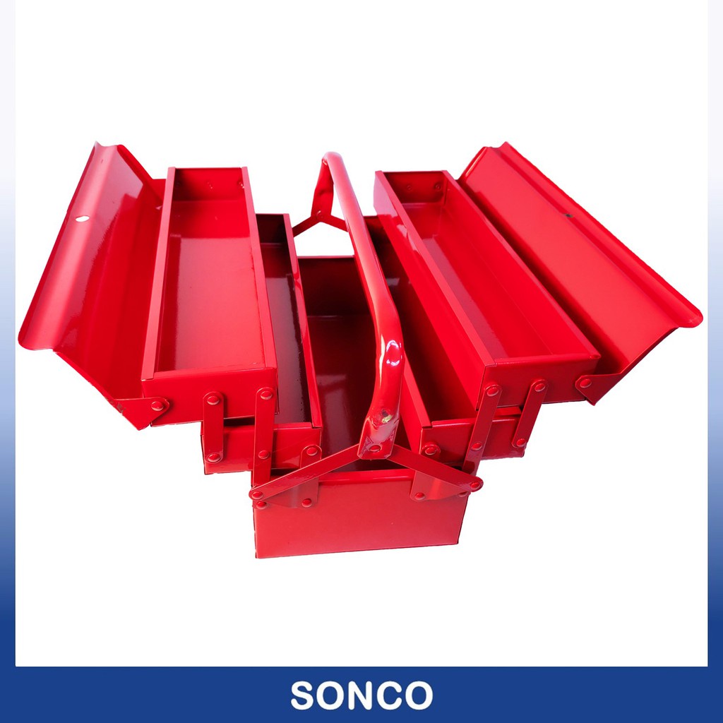SONCO Extra Long 3 Layer Metal Toolbox Tool Box Metal Cantilever 3 ...