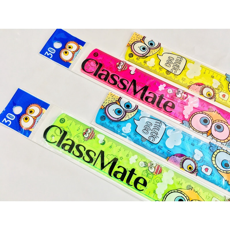 Classmate flexible ruler with many colors | 2 types of 20, 30 cm ...