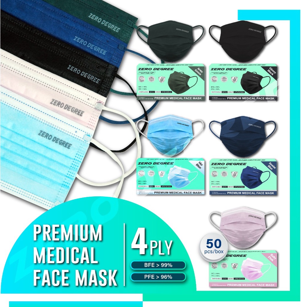 Zero Degree Mask Medical Face Mask Earloop Disposable Mask 4ply Multi ...