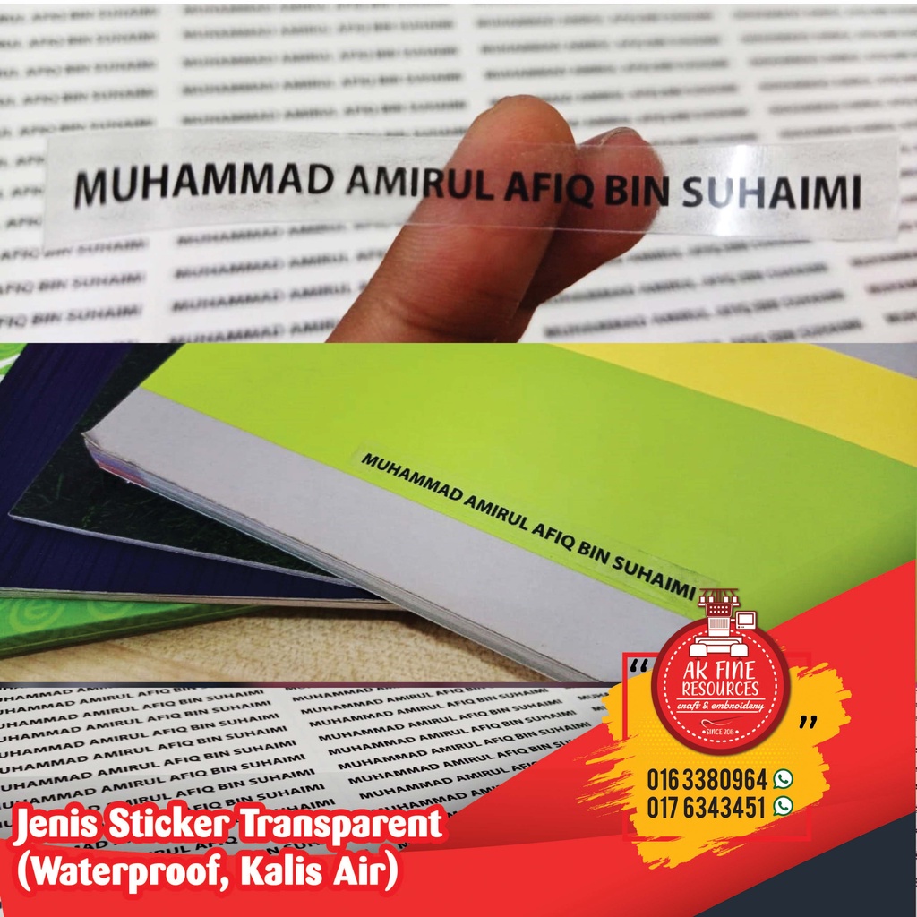 Sticker 130PCS Nama Murid Sekolah, Tampal Buku Sekolah, Nama Anak ...