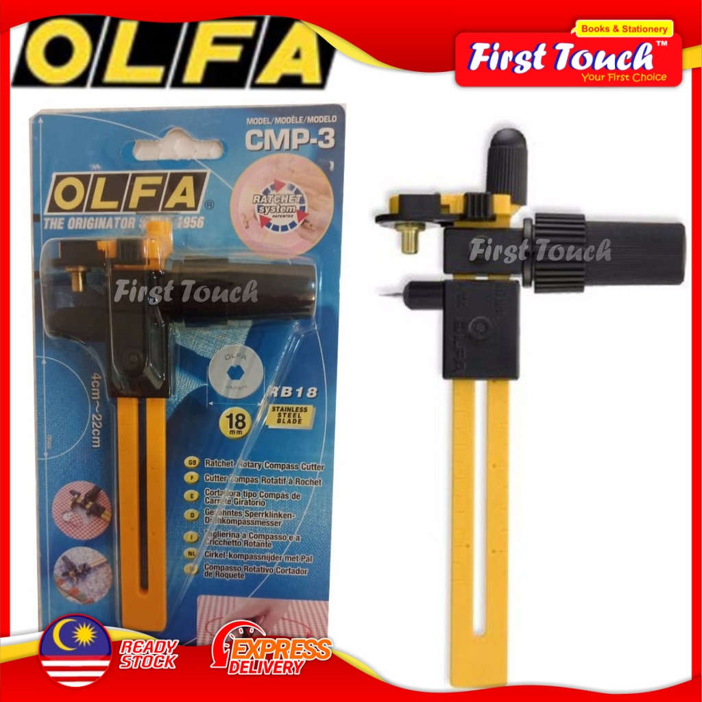 OLFA Rotary Compass Cutter CMP-3 Stainless Steel Blade (18mm) | Shopee Malaysia