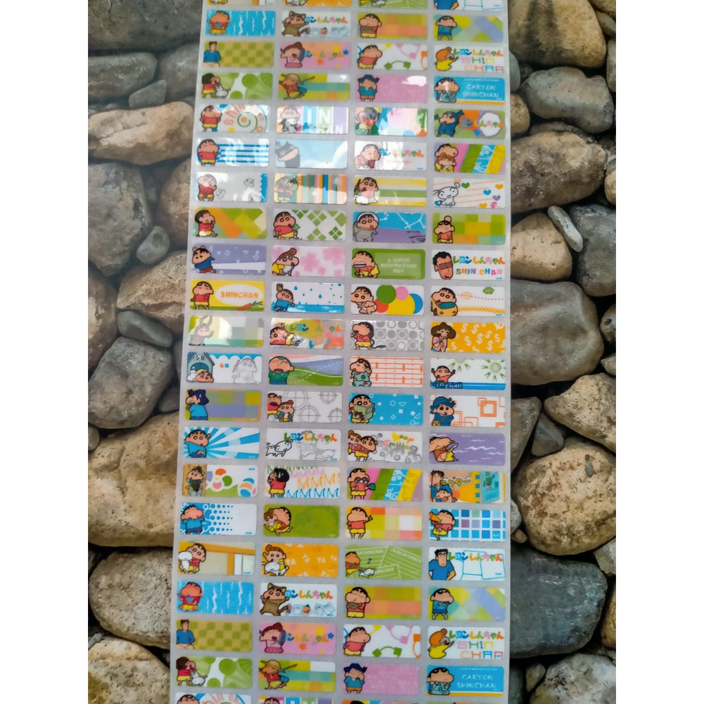 Sinchan WATERPROOF Name LABEL Sticker | Shopee Malaysia
