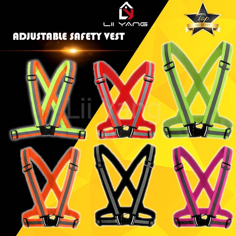 Adjustable Safety Vest Cycling Running Visibility Reflective Safety ...