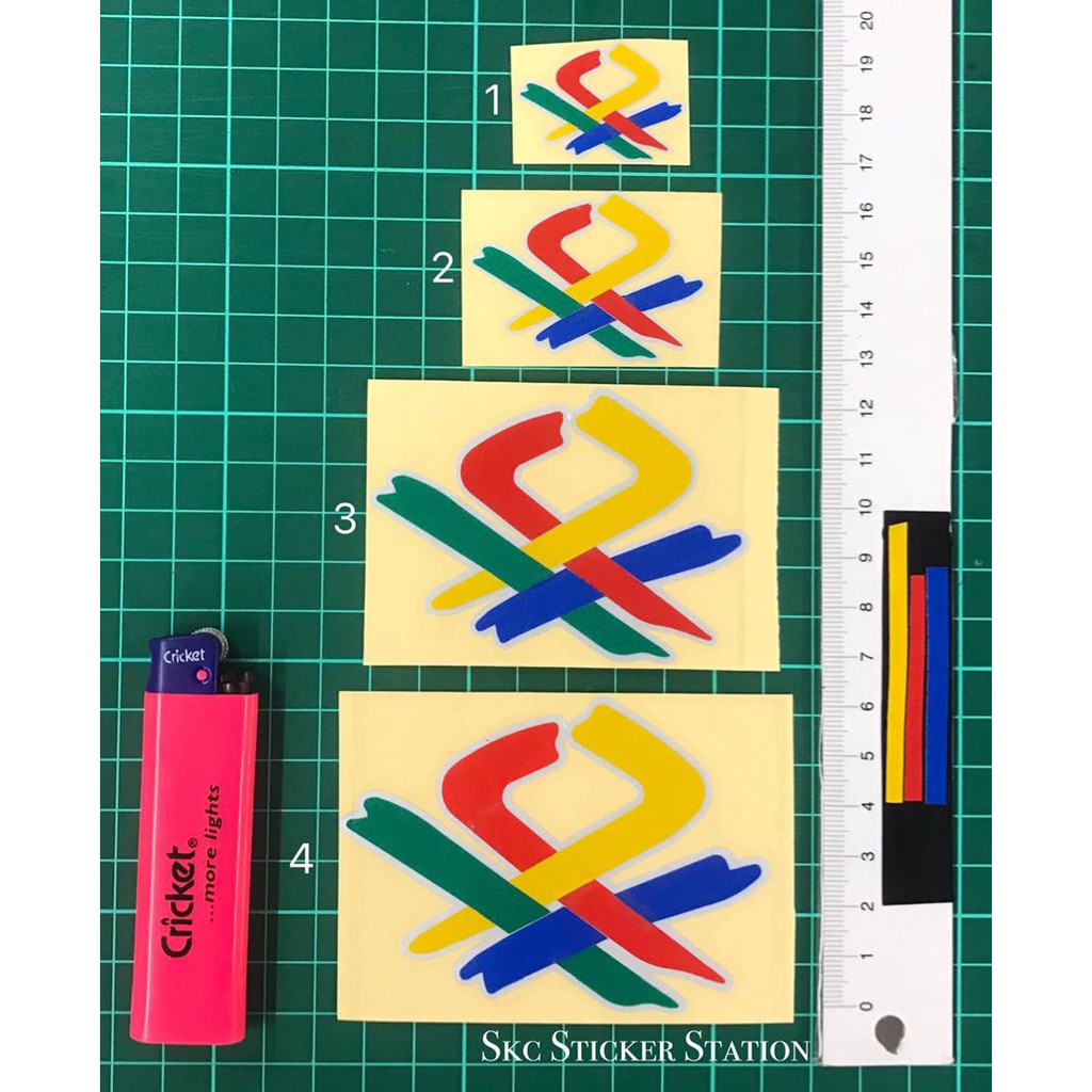 Pangkah Benetton Logo (4 sizes available) Sticker Cutting Overlapping ...