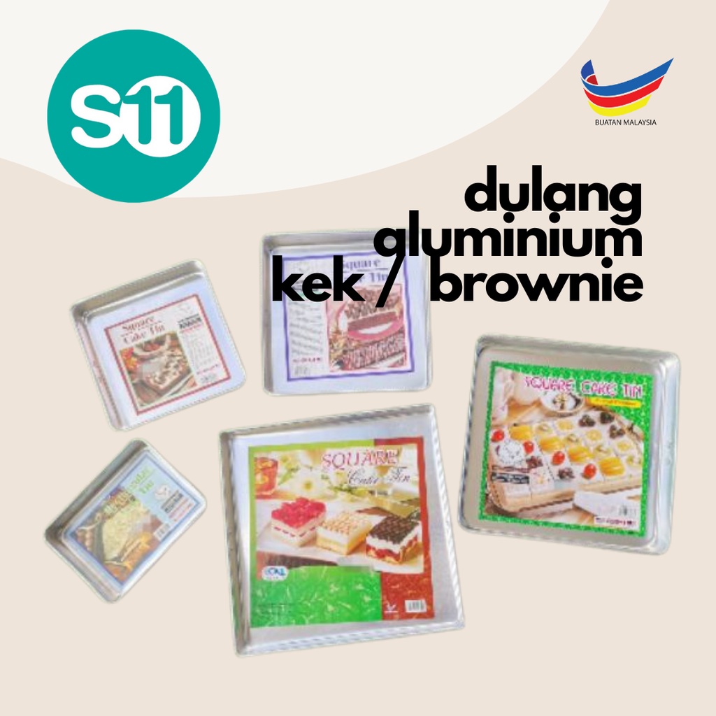 Loyang Petak Aneka Saiz Loyang Kek Brownie / Aluminium Square Bakery ...