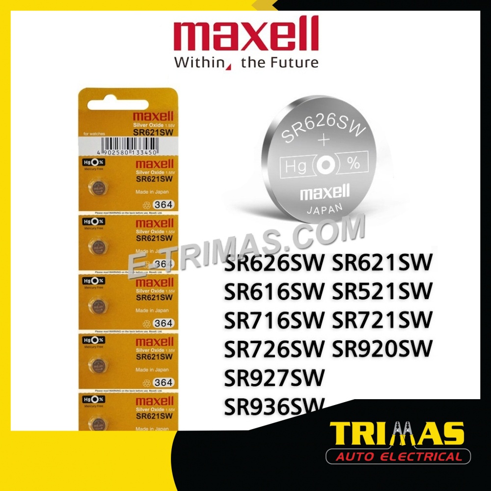 TRIMAS Original Maxell SR626SW SR621SW SR616SW SR521SW SR716SW SR721SW ...