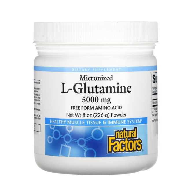 Natural Factors, Micronized L-Glutamine, 5,000 mg Powder, 8 oz (226 g ...