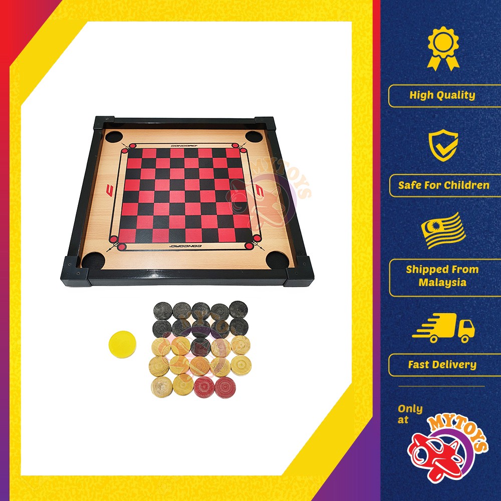 Mini Carrom Board 48cm 2 in 1 and Draughts / Dam (Free Carrom Men ...
