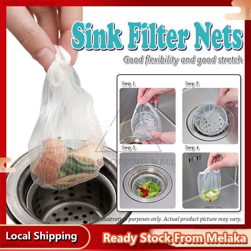 100PCS Disposable Sink Filter Mesh Bag Strainer Waste Filter Drainage ...
