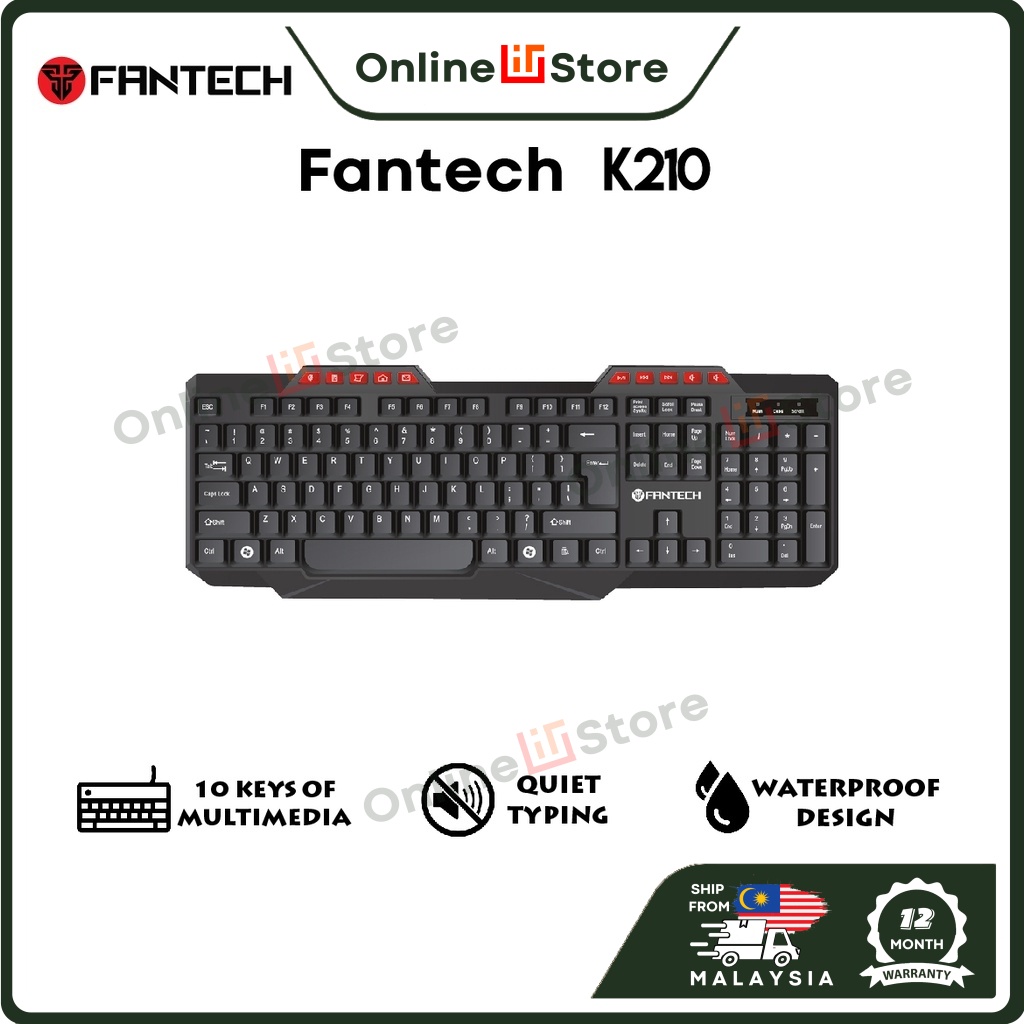 💯ORI FANTECH K210 / K211Multimedia Office Keyboard | Shopee Malaysia