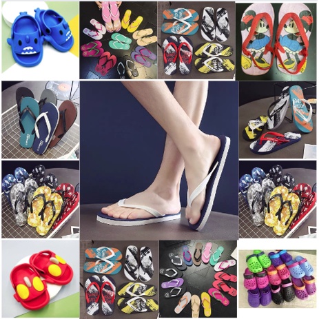 Slipper Sandal Beach Footwear Kasut Pantai Children Adult Selipar Kaki ...