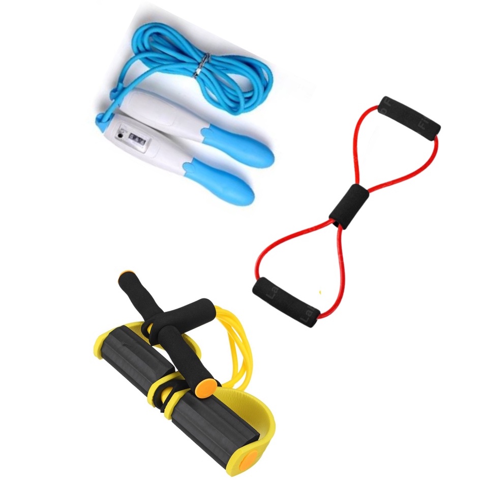 Home Gym Set 3 in 1 Easy Exercise Pack Indoor and Outdoor Weight Loss ...