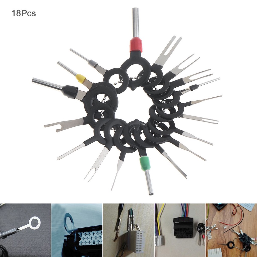 18PCS Universal Stainless Steel + PVC Car Harness Wiring Crimp ...