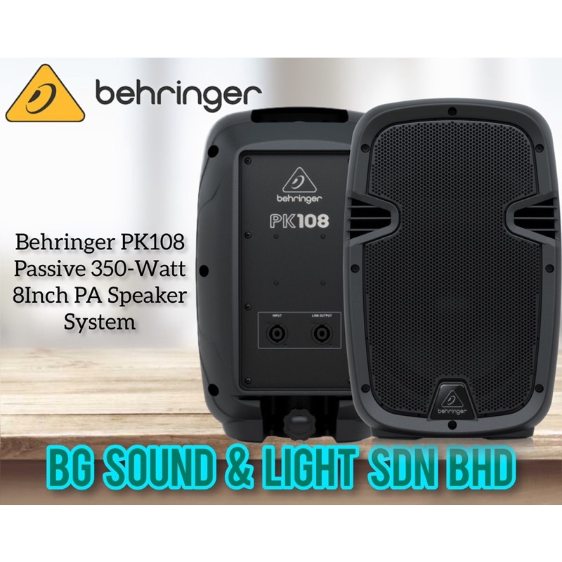 Behringer PK108 Passive 350-Watt 8Inch PA Speaker System ( PER UNIT )( PK-108 / PK 108 ...