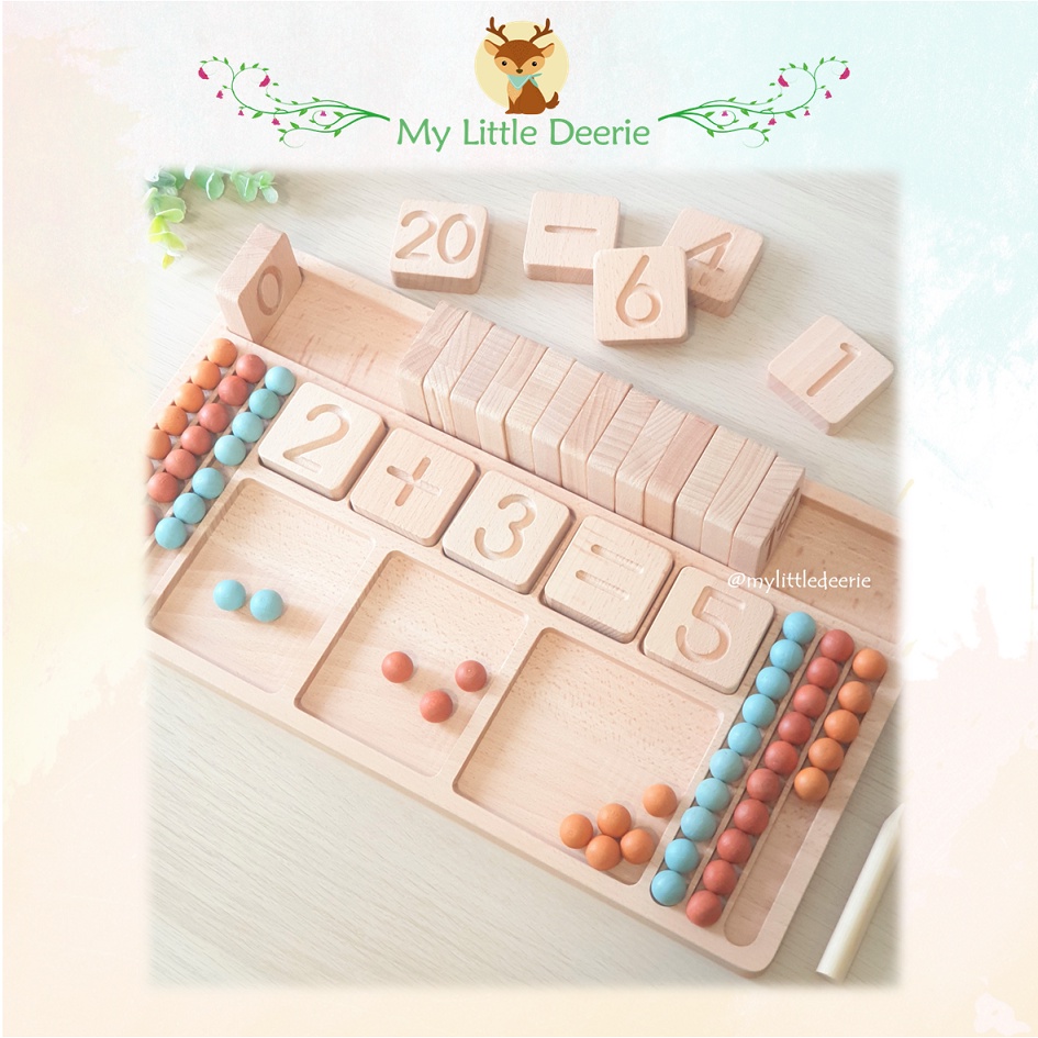 Premium Mathematics Equation Solid Wood Numbers Counting Beads Tracing ...