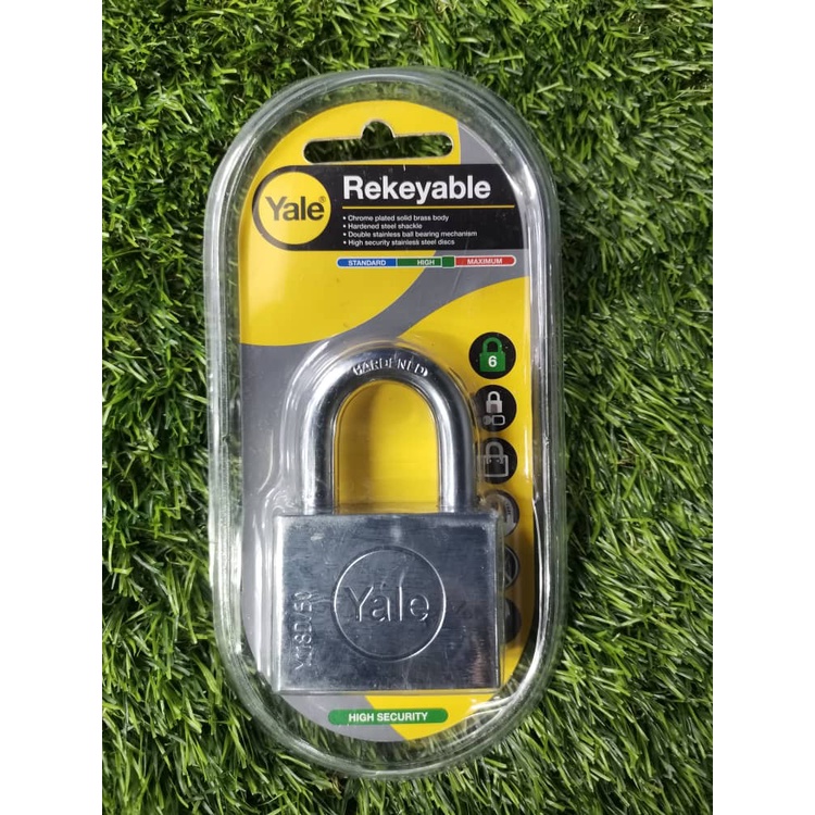 Yale Y118D/50/127/1 Chrome Plated Rekeyable Single Padlock 50mm ...