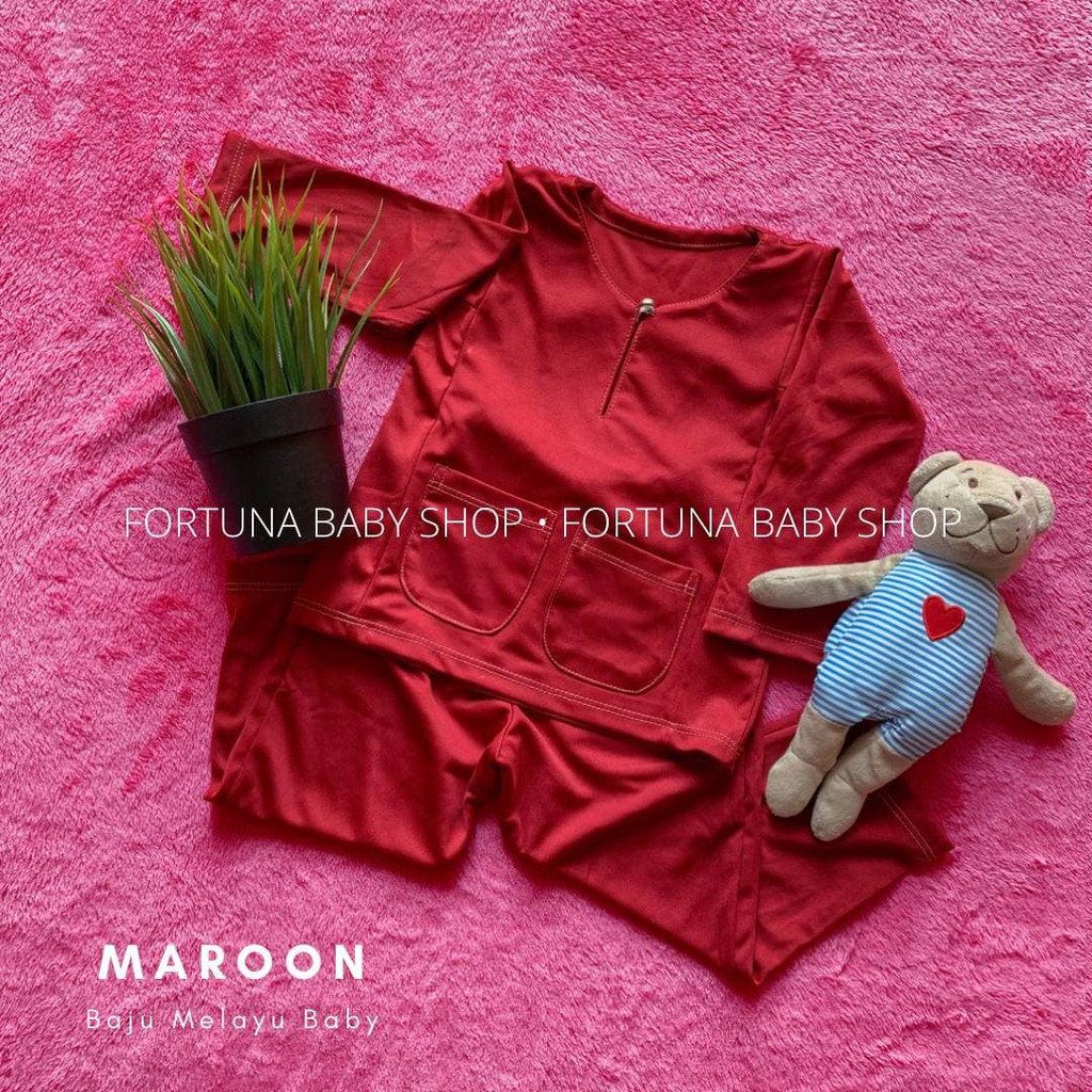 Baju Melayu Baby +Maroon+ | Shopee Malaysia