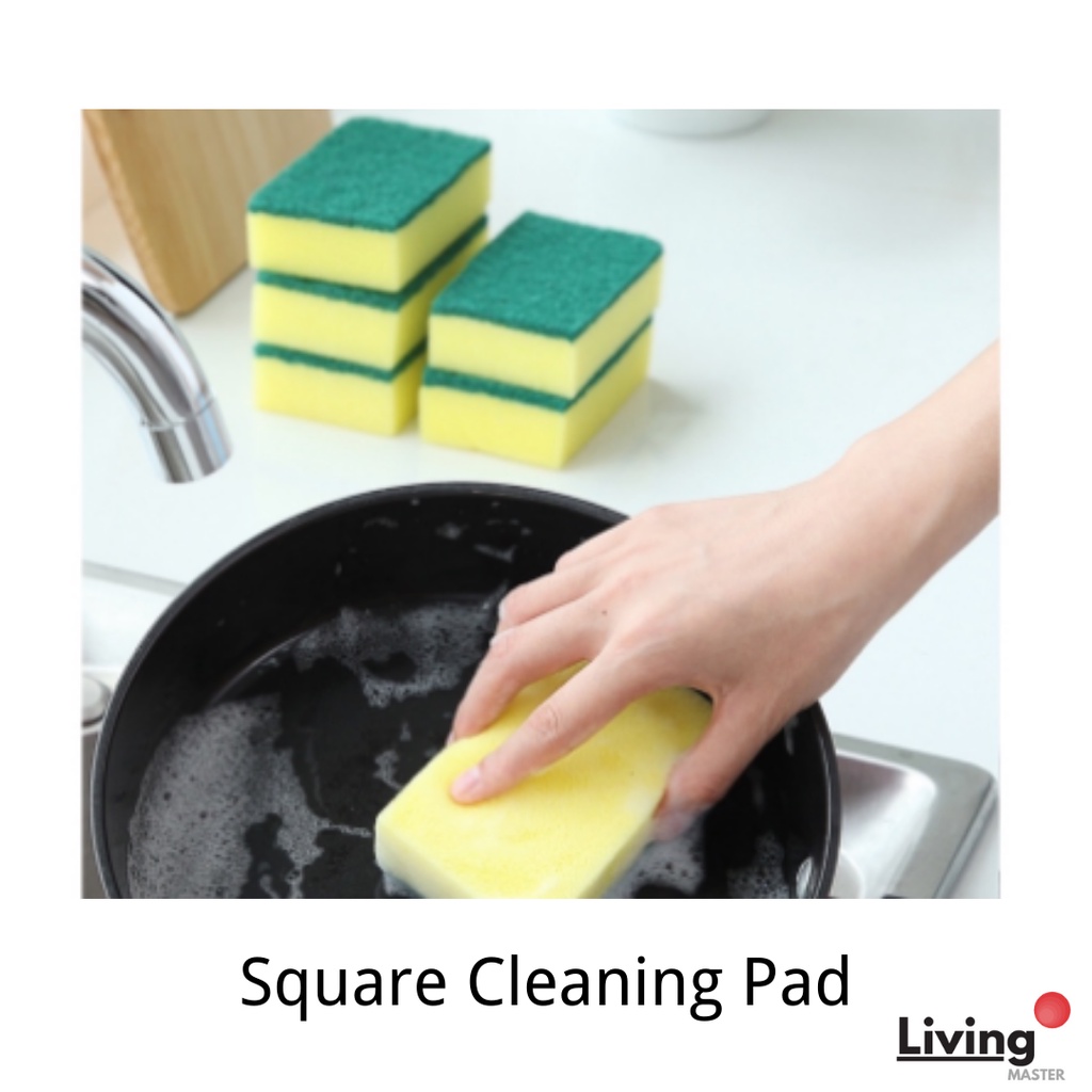 2 sides Scouring Pad Cleaning Square pad High Density Sponge Kitchen ...