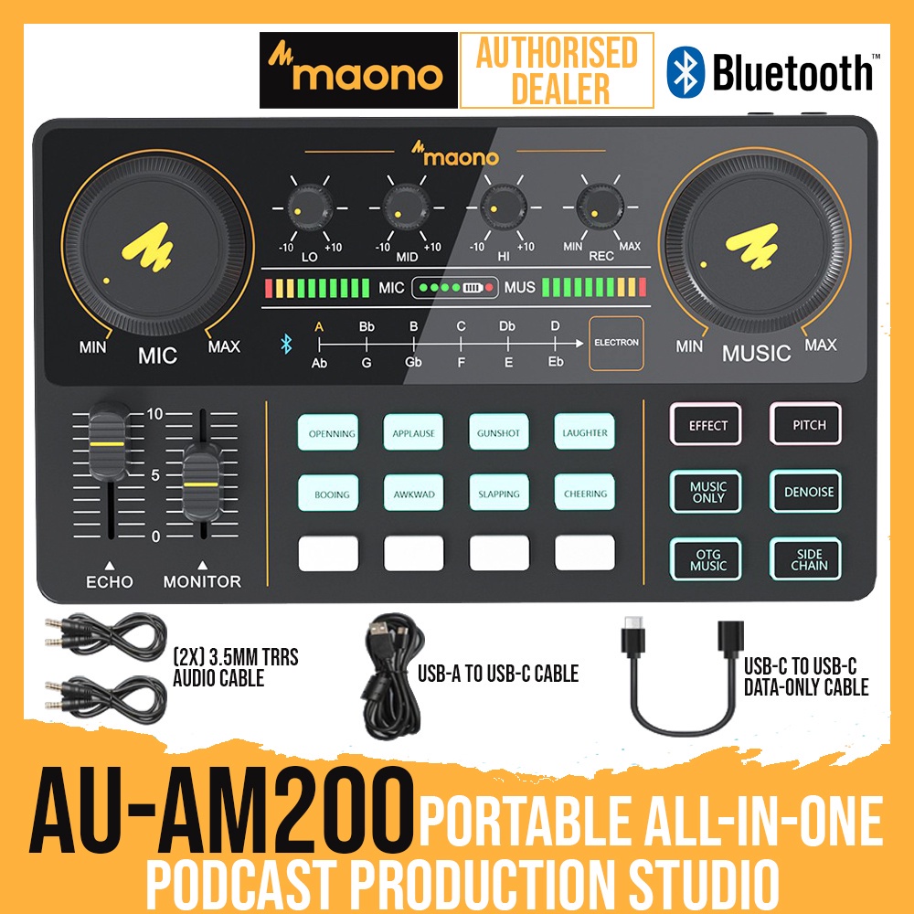 MAONO MAONOCASTER Lite AU-AM200 Portable All-In-One Podcast Production ...